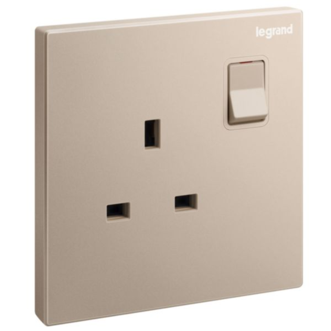 Legrand Galion - 1 gang British Standard switched single pole socket ...